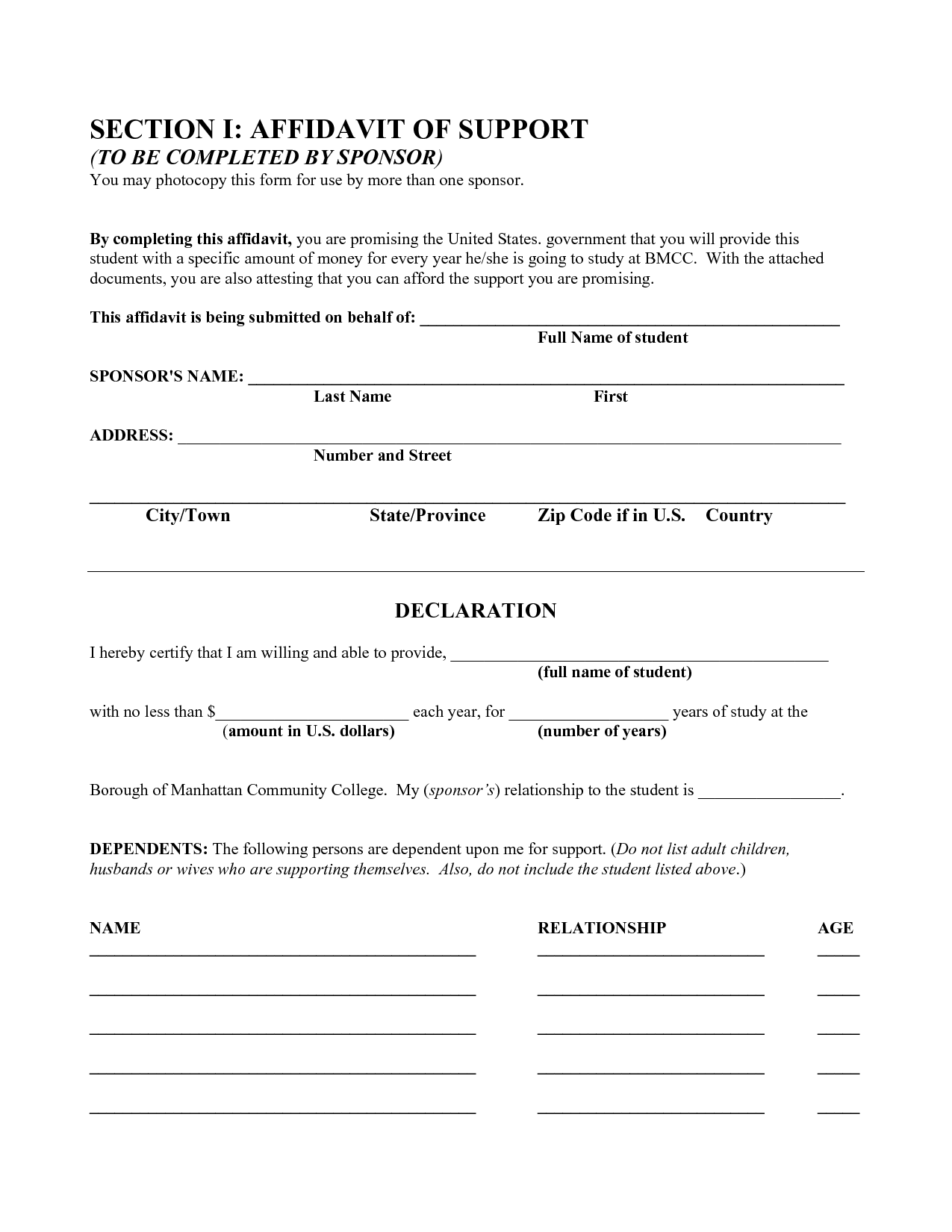 Affidavit Form Free - Free Printable Documents