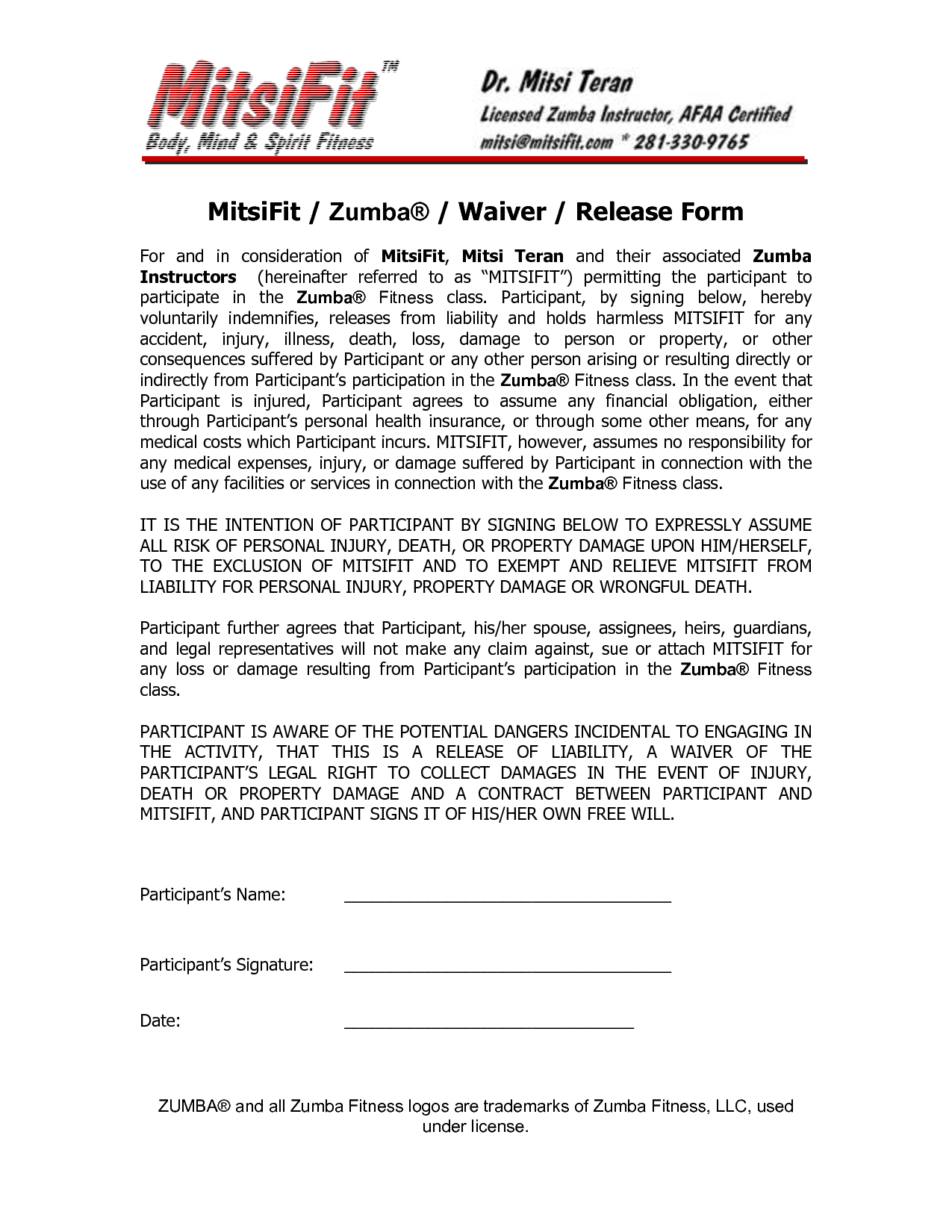Release Waiver Template - Free Printable Documents