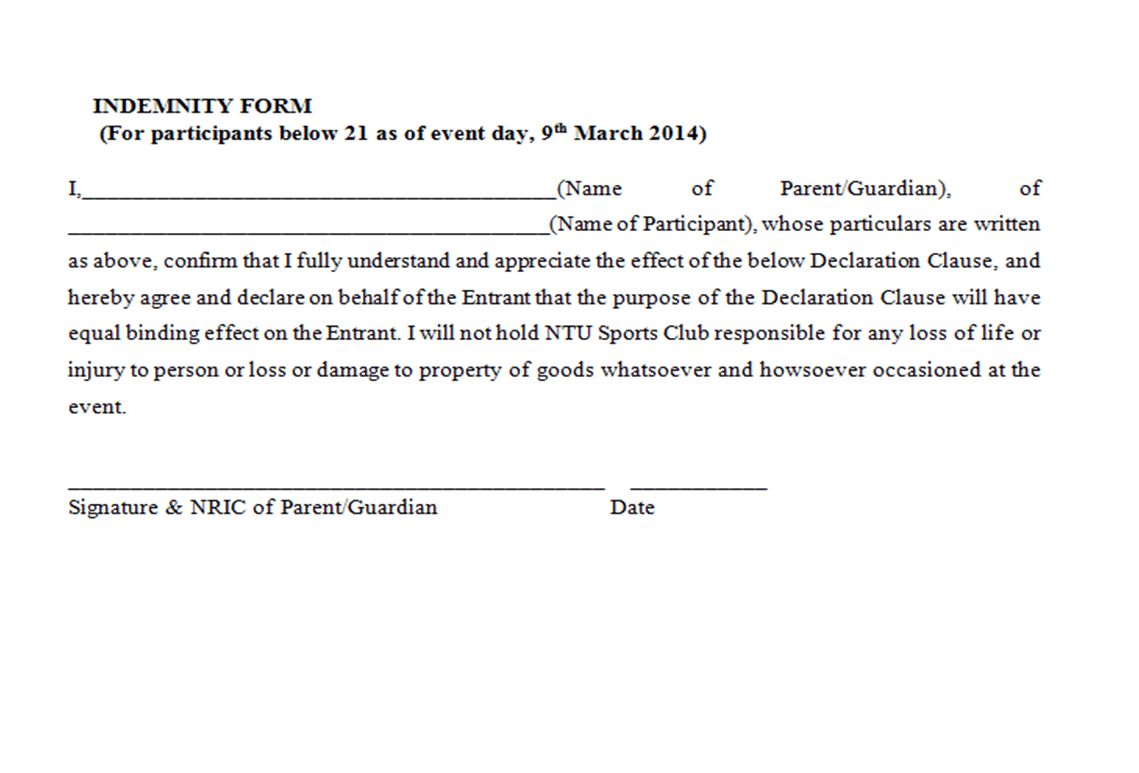 Indemnity Form - Free Printable Documents