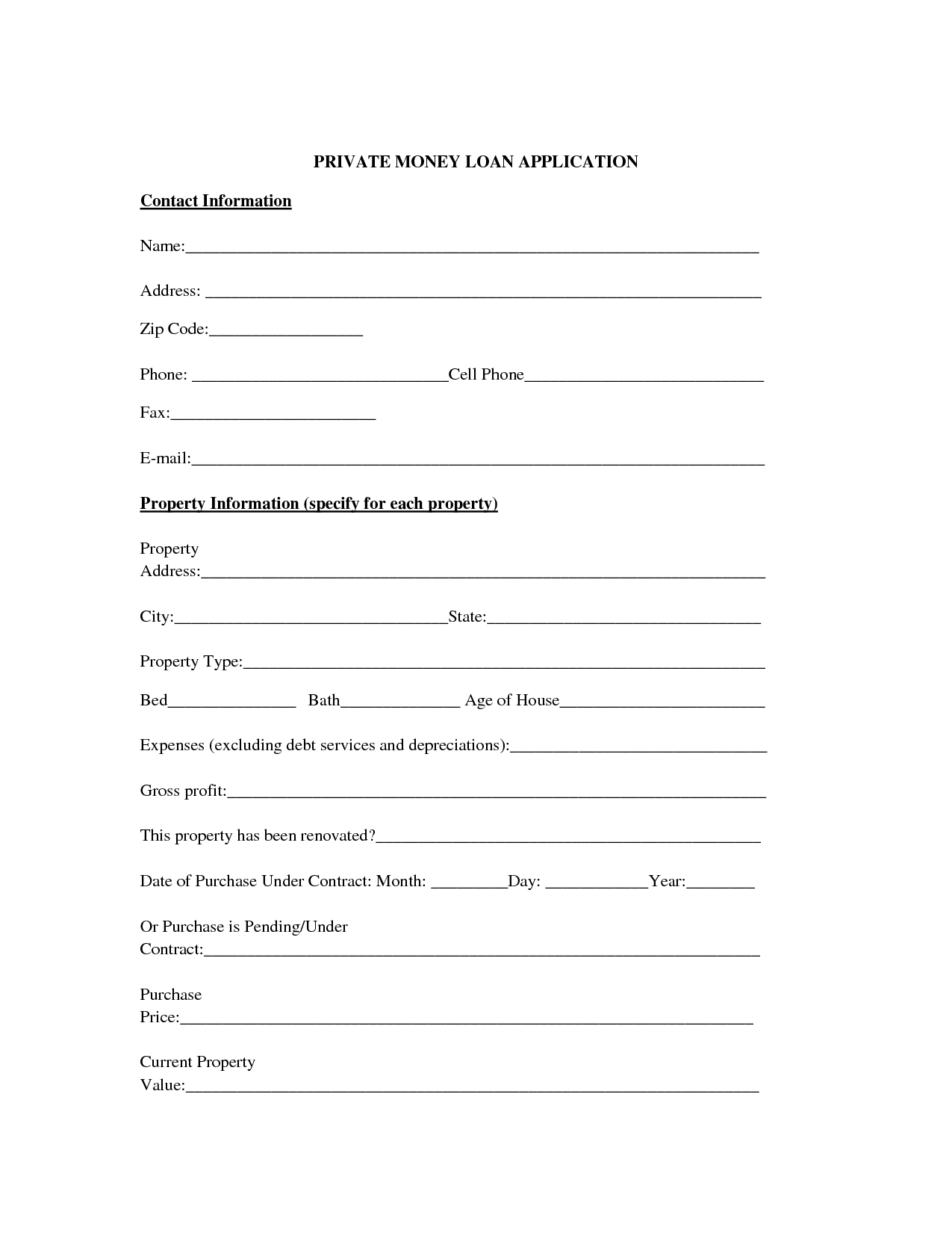 Money Loan Contract - Free Printable Documents