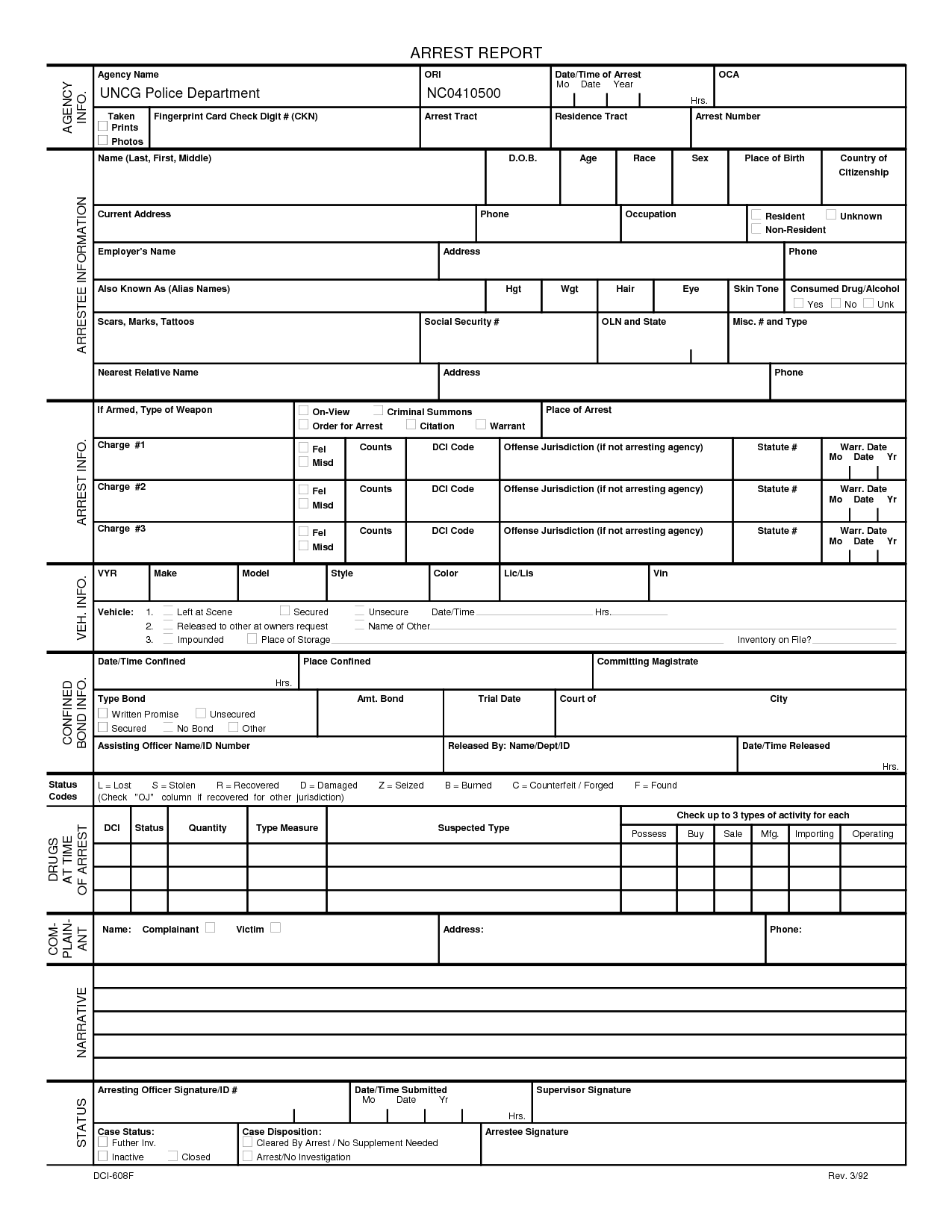 Police Report Template - Free Printable Documents