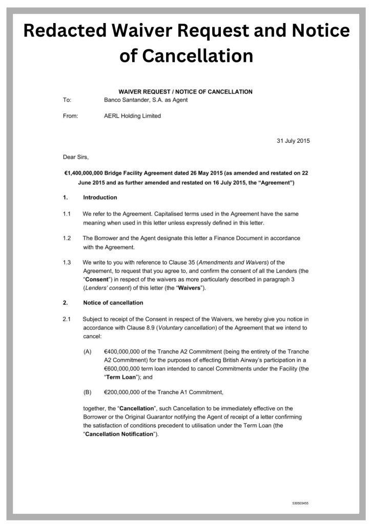 Cancellation Notice Form - Free Printable Documents