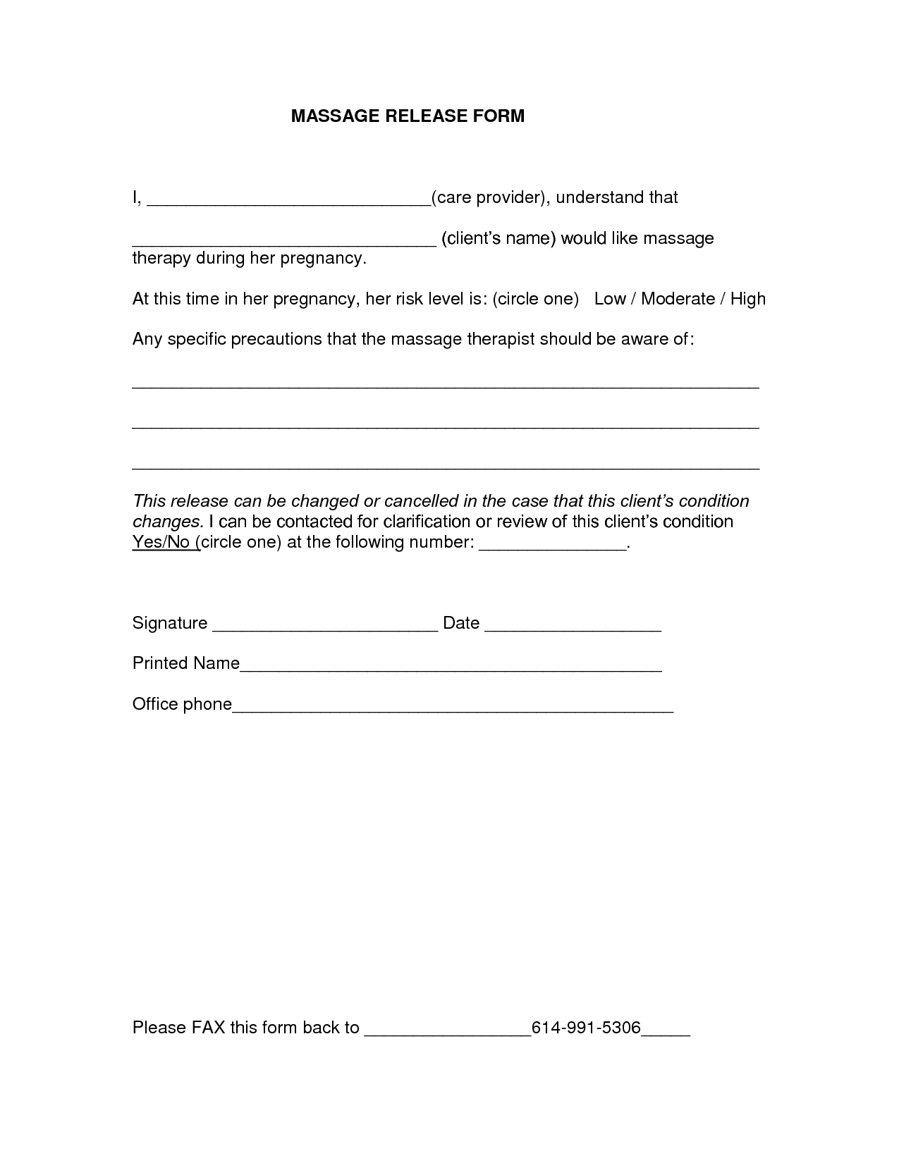 Release Form Template - Free Printable Documents