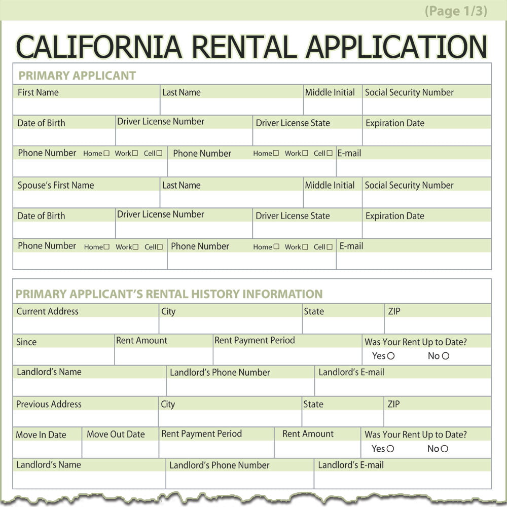 Rental Application Form - Free Printable Documents