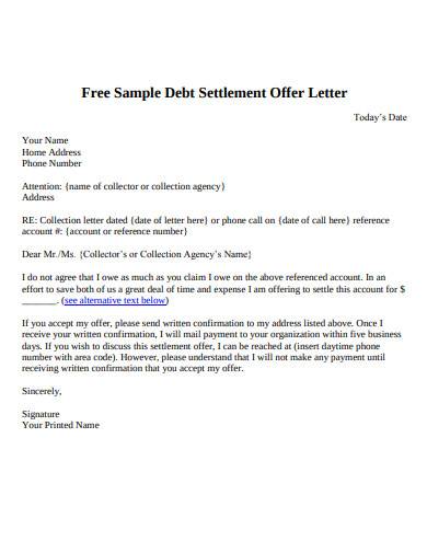 Settlement Letter Example - Free Printable Documents