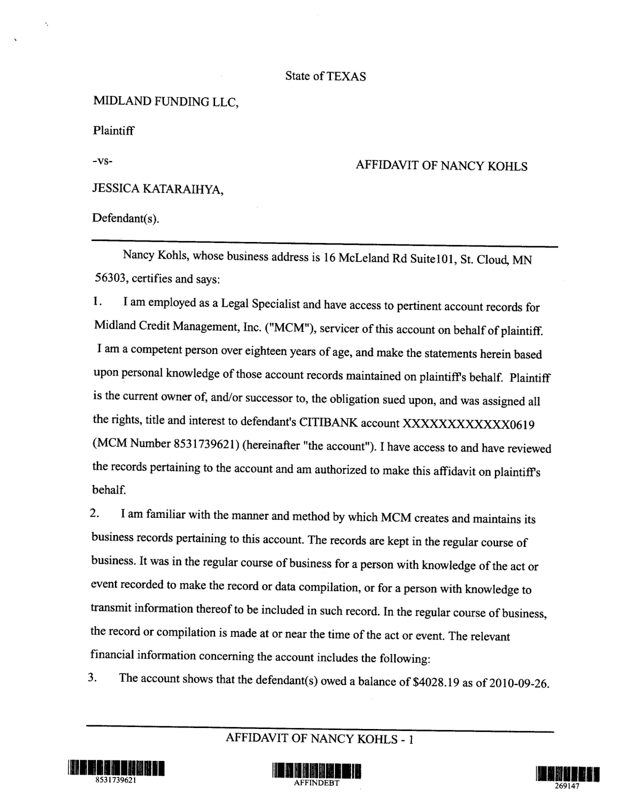 Signed Affidavit Example - Free Printable Documents